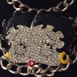 Betty Boop | Accessories | Vintage 97s Rhinestone Enamel Betty Boop ...